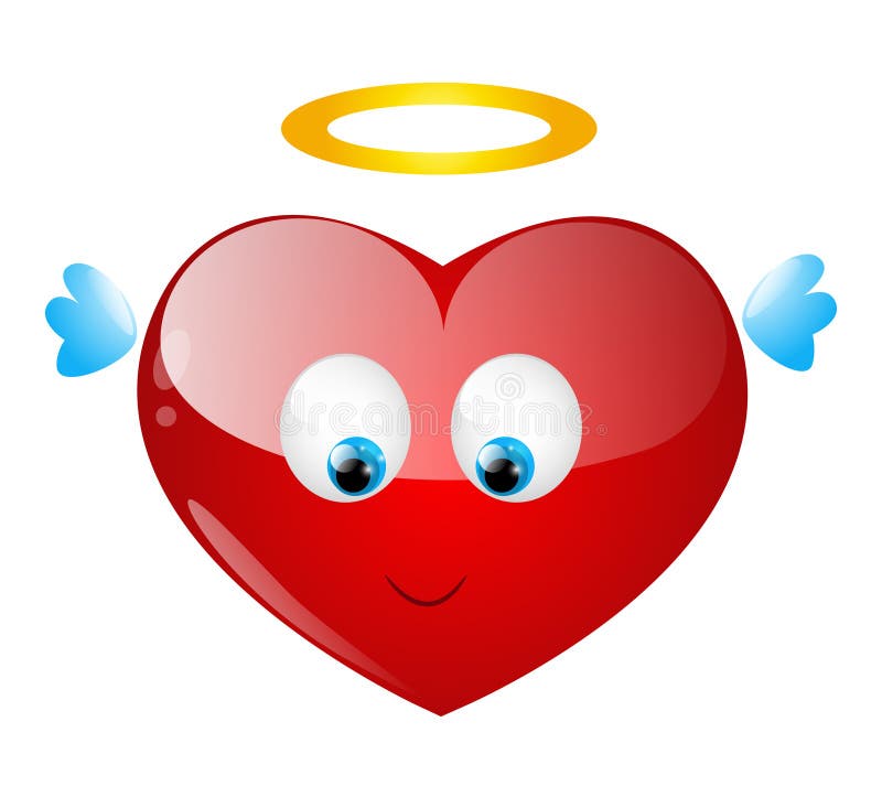 Cute Angel Emoticon with Wings, Emoji, Smiley - Vector Illustration ... Cute Angel Emoticon with Wings, Emoji, Smiley - Vector Illustration ...