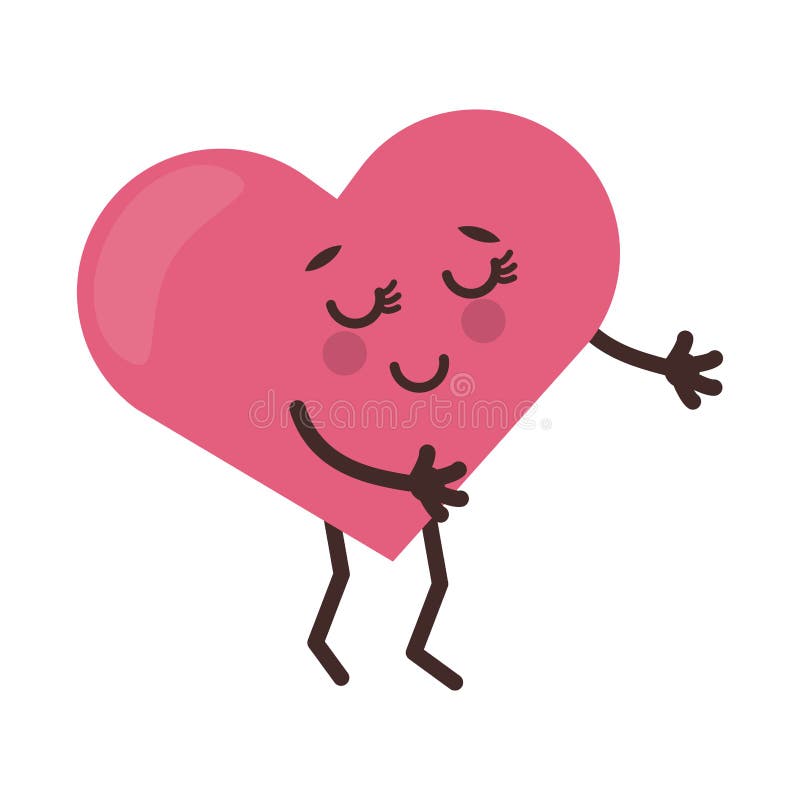 Cute heart cartoon stock vector. Illustration of amour - 136891960