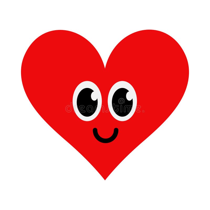 Cute Heart Cartoon Icon. Heart Character with Different Emotions ...