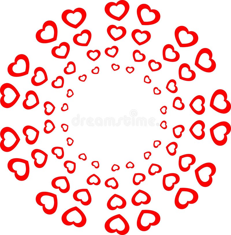 Cute heart circle frame stock vector. Illustration of romance - 198467052