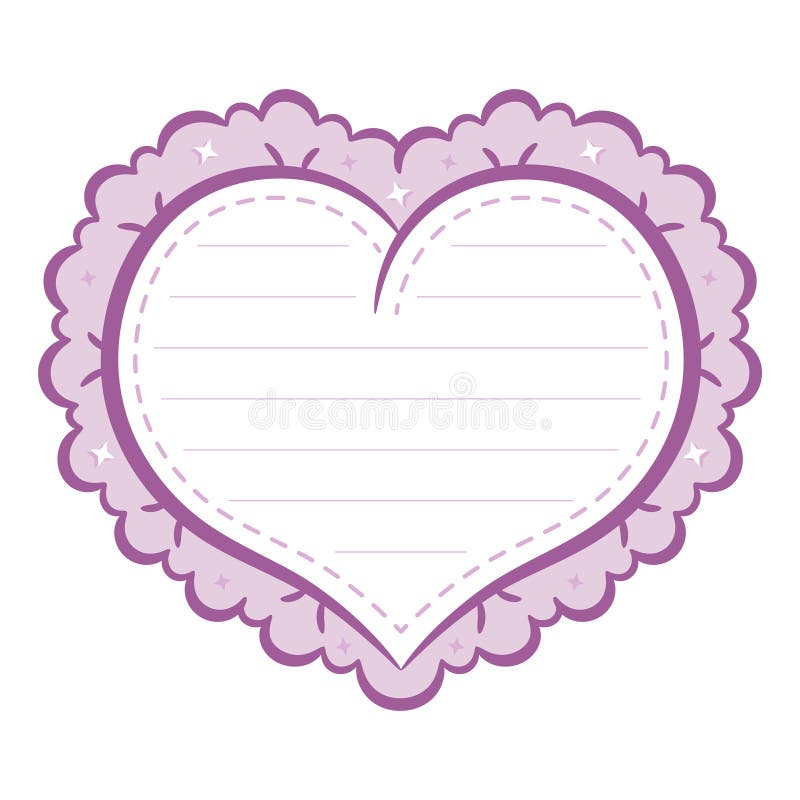 Cute Heart Frame Card Letter with Pastel Coloring for Writing Stock ...