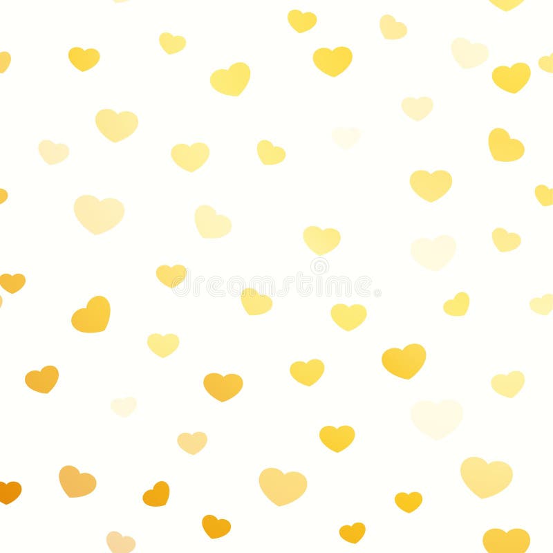 Small Heart Shape Gold Color Pattern Seamless Random Repeat Vector ...