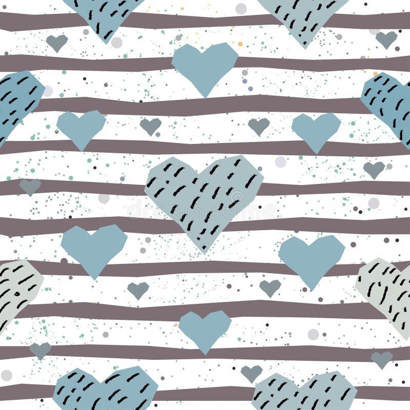 Cute Hearts Background. Seamless Pattern with Hearts Stock Illustration ...