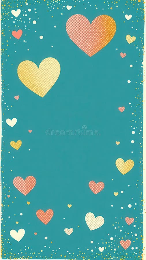 Cute Hearts Paper with Copy Space Stock Illustration - Illustration of ...