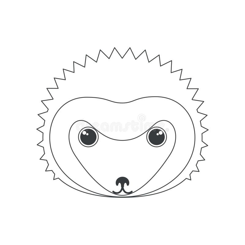 Cute Hedgehog Face, Forest Animals Head of Simple Circle Shape Stock ...