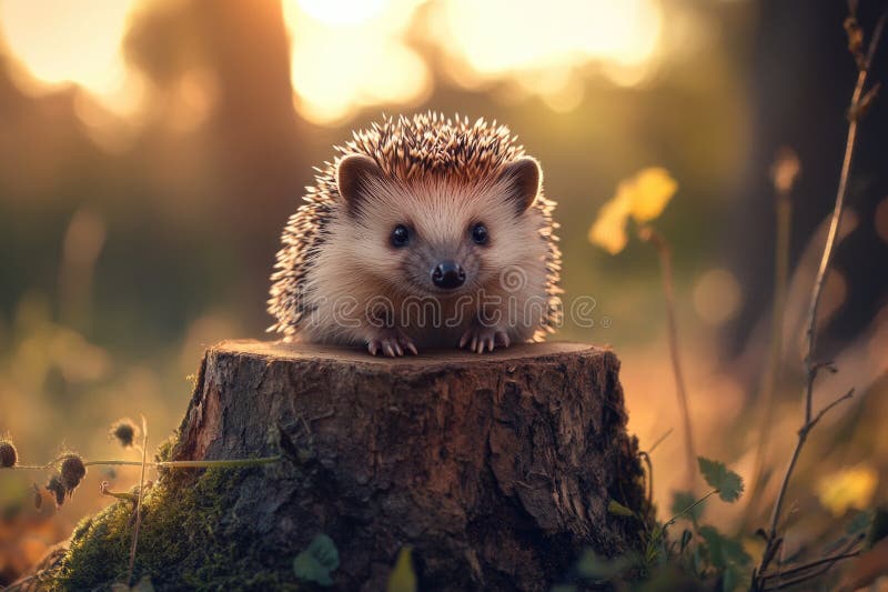 Cute Hedgehog in Forest stock photo. Image of wildlife - 362008060