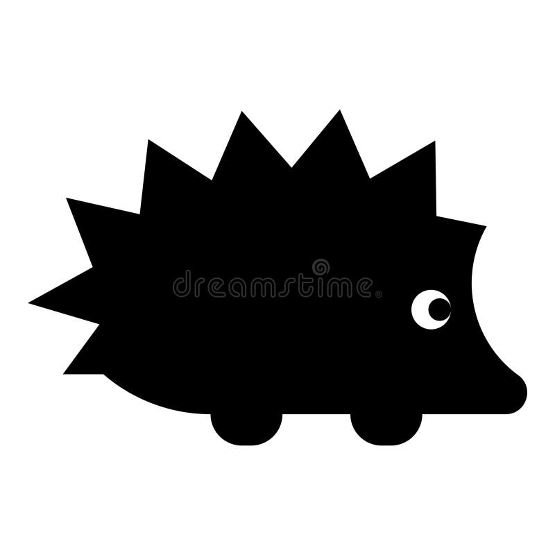 Cute Hedgehog Icon Black Color Vector Illustration Image Flat Style ...