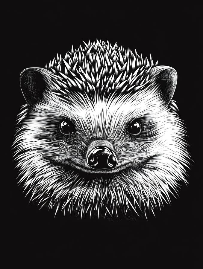 Cute Hedgehog Illustration stock photo. Image of black - 363360572