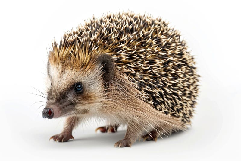 Cute Hedgehog Standing on a Plain White Background, Suitable for ...