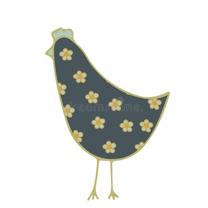 Cute Hen Isolated on White Background. Bird Pattern. Graphic Design ...