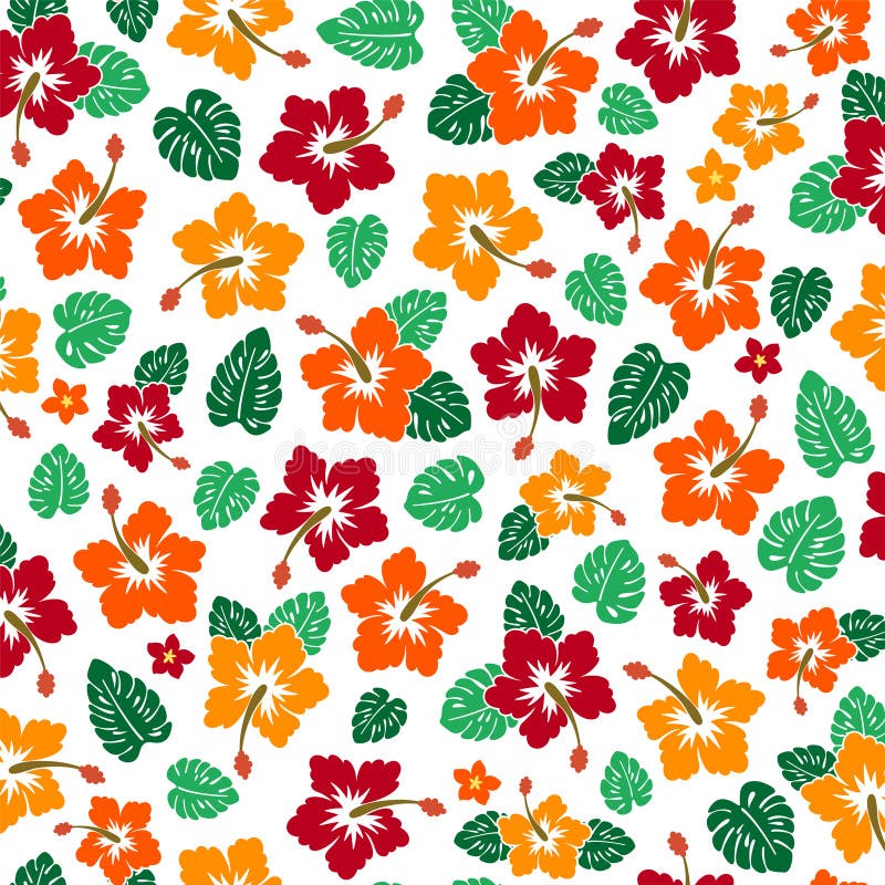 Cute Hibiscus Pattern Perfect for Textiles, Stock Vector - Illustration ...