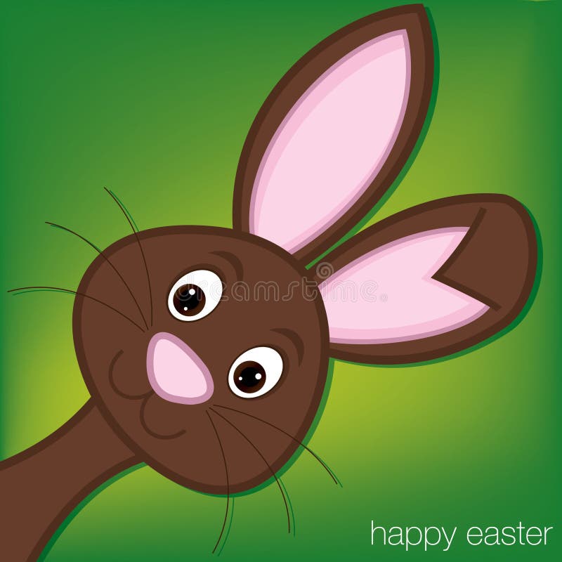 Cute Hiding Easter Bunny Card Stock Vector - Illustration of cartoon ...
