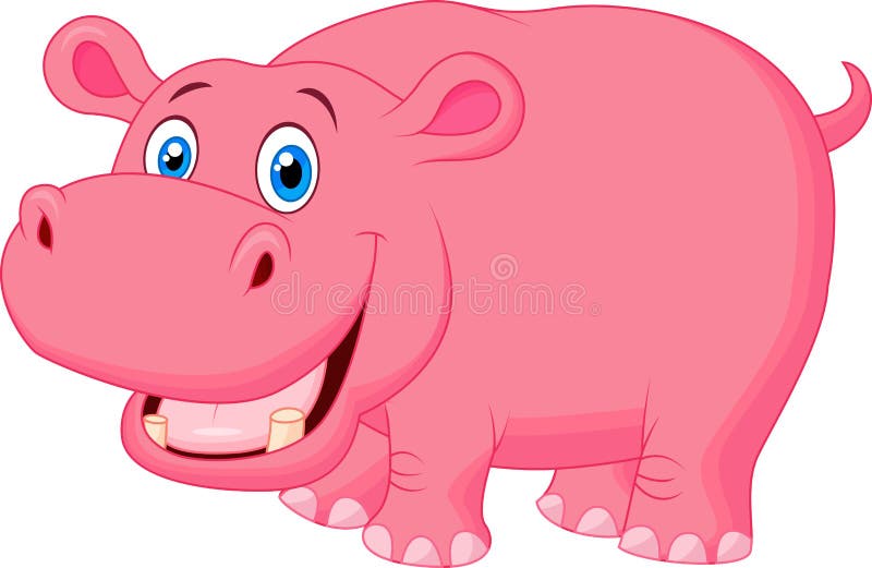 Cute hippo cartoon stock vector. Illustration of tropic - 45726351
