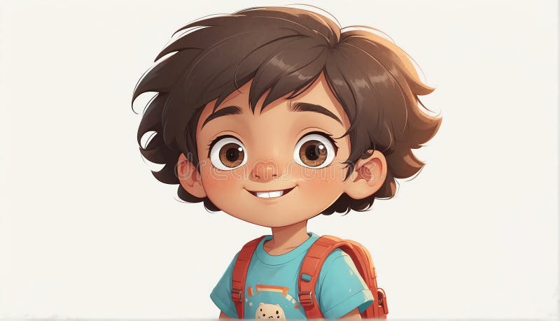 Cute Hispanic Kid Boy on Plain White Ai Generated Stock Illustration ...