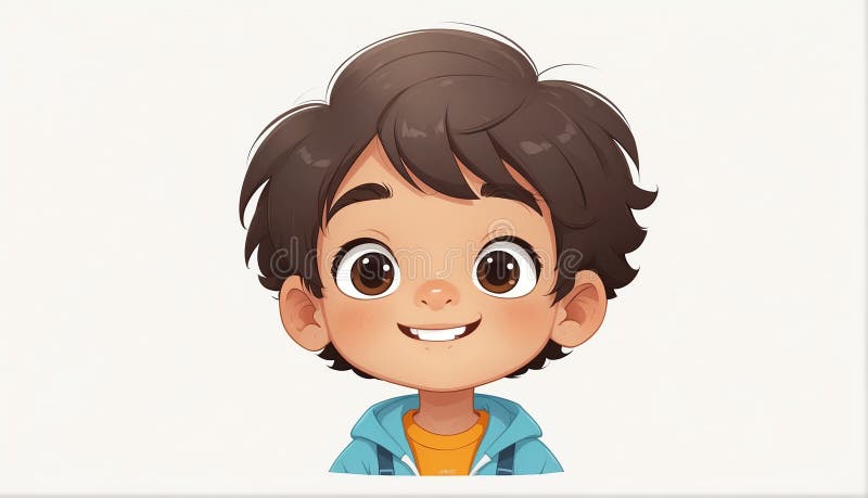 Cute Hispanic Kid Boy on Plain White Ai Generated Stock Illustration ...