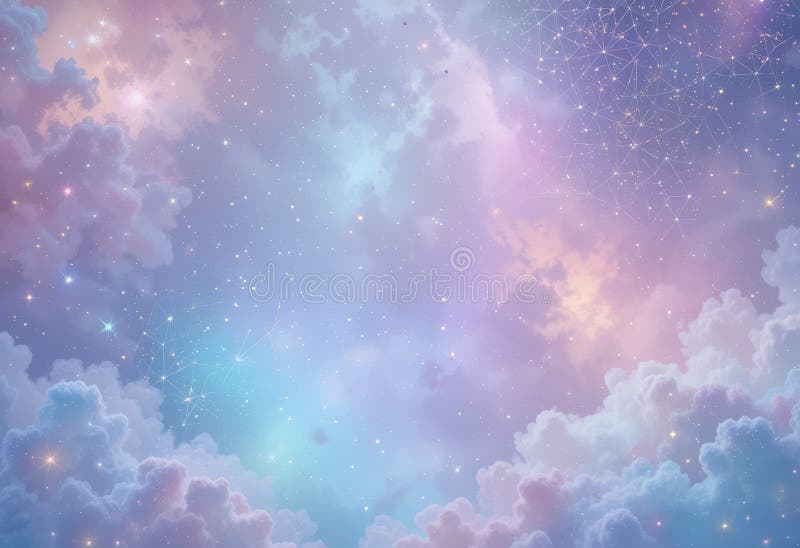 Cute Holographic Space with Fairy Iridescent Gradient Backdrop. Stock ...
