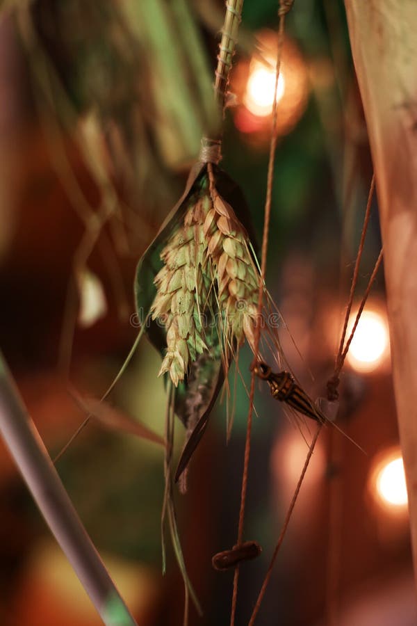 An Interior Icon of a White Spike and Bright Lights on the Blurred ...