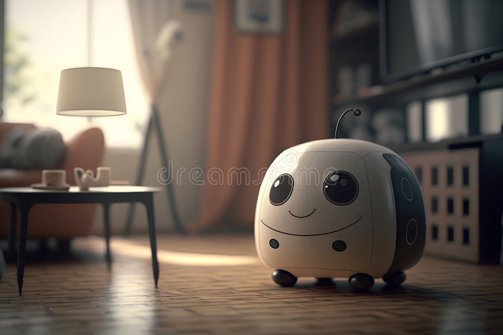 Cute Home Robot Cleaner, Generative AI 1 Stock Illustration ...