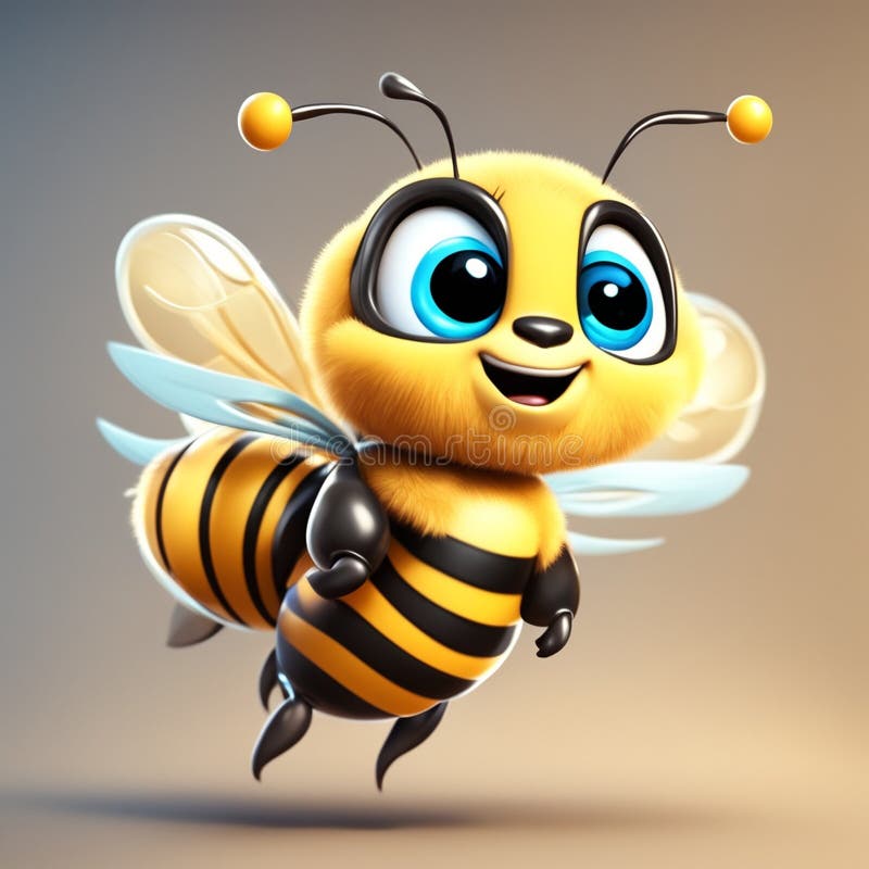 Cute Honey Bee Flying with Rocket Cartoon Vector Icon Stock ...
