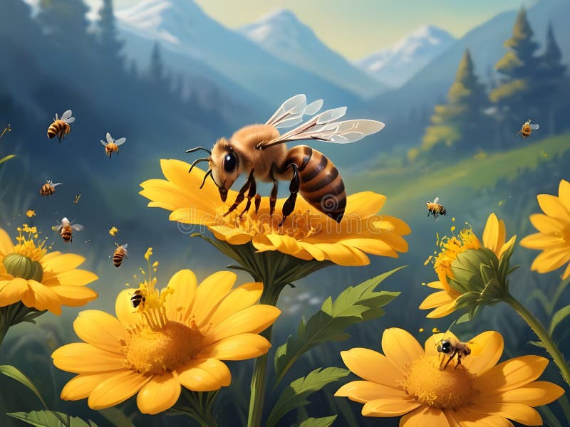 Cute honey bee stock illustration. Illustration of faith - 303668432