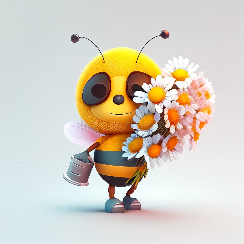 Cartoon Bee Pink Flowers Stock Illustrations – 978 Cartoon Bee Pink ...