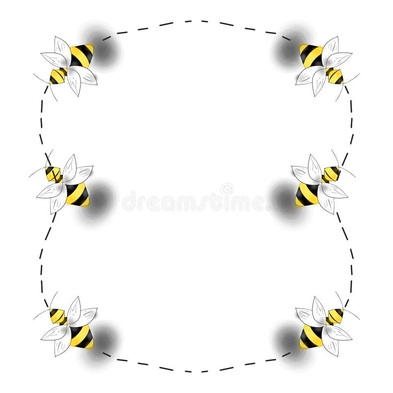 Cute Honey bee icon frame stock illustration. Illustration of honey ...