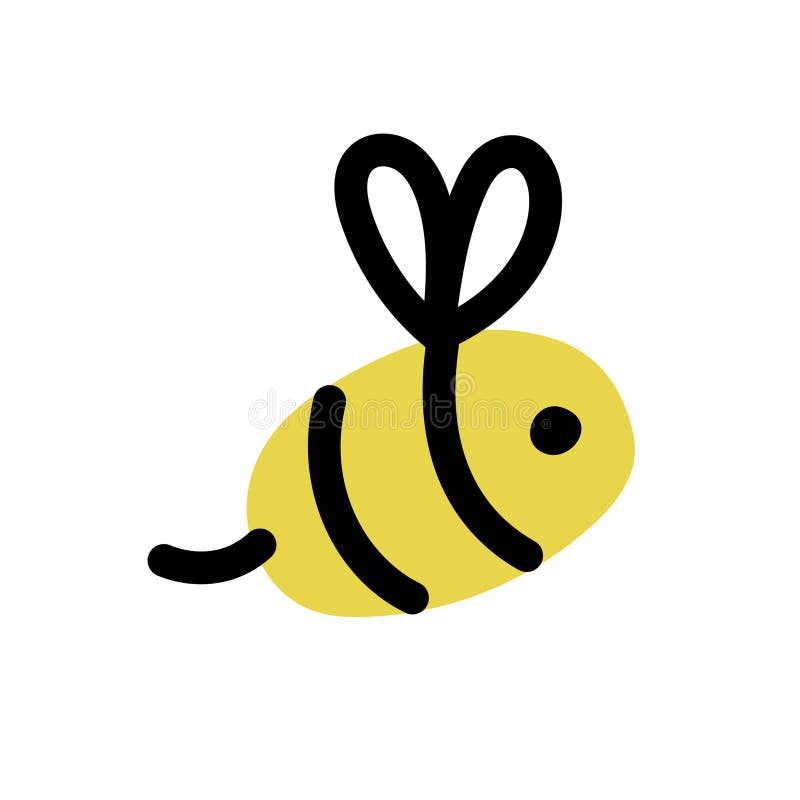 Cute Honey Bee. Simple Flat Vector Illustration. Stock Vector ...
