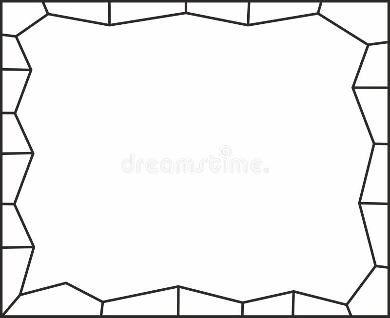 Cute Horizontal Border Consists of Various Tiles. Black Lines and White ...