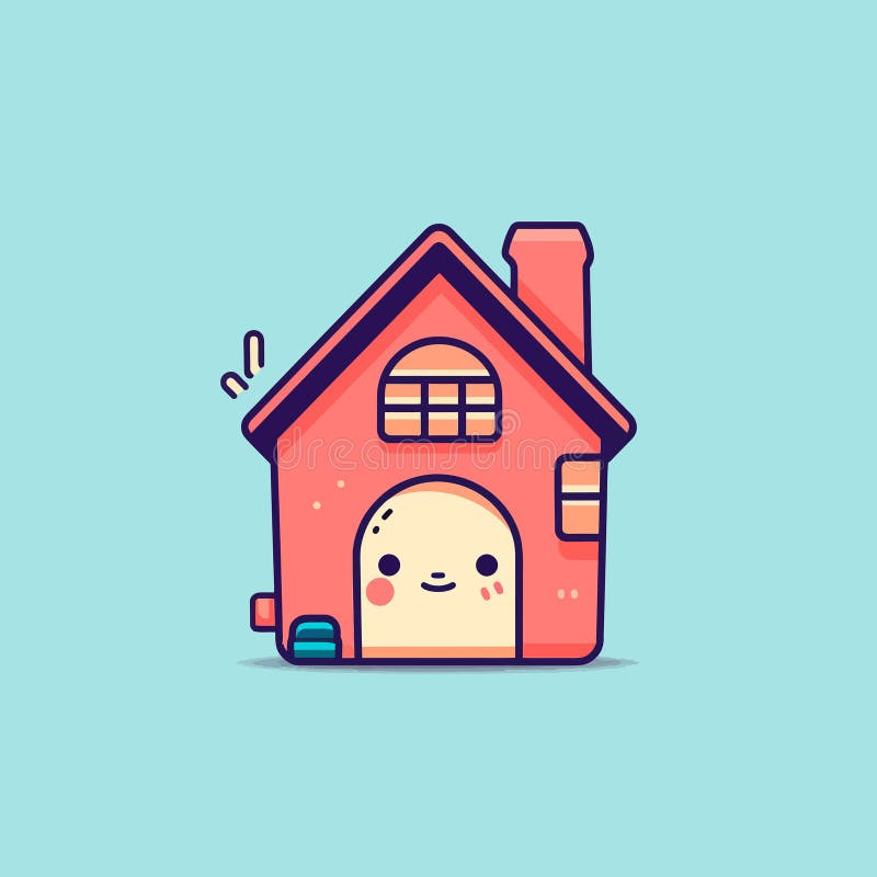 Cute House Chibi Mascot Cartoon Stock Illustration - Illustration of ...