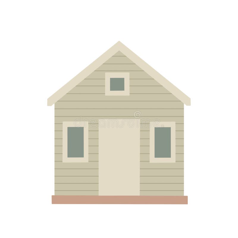 Cute House in Flat Design, Calm Colors Stock Illustration ...