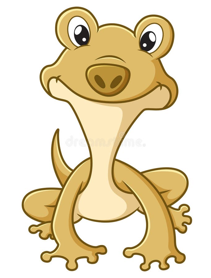 The Cute House Lizard is Creeping on the Wall Stock Vector ...