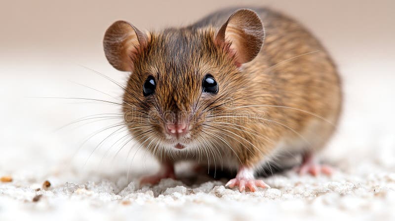 Cute House Mouse Close-up, Indoor Setting, Grains Background, Pet Image ...
