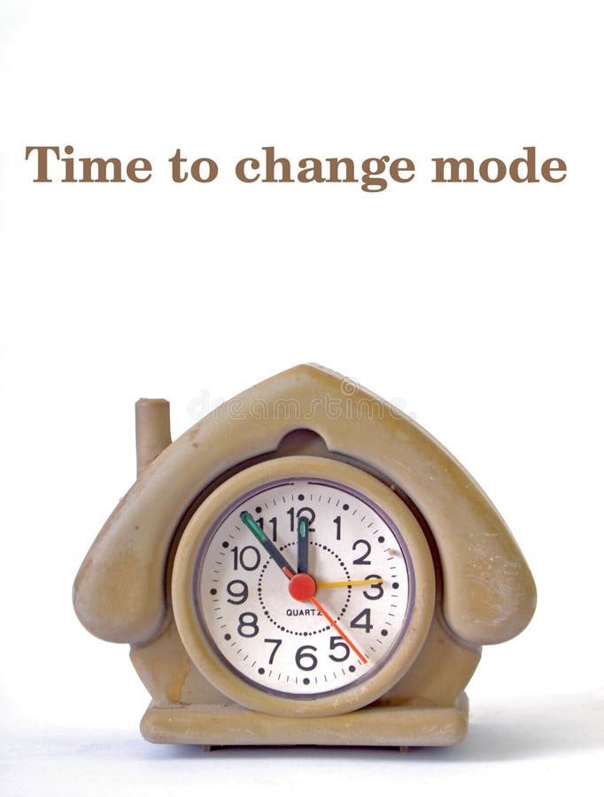 Cute House Shape Alarm Clock with Phrase Time To Change Mode, Stock ...