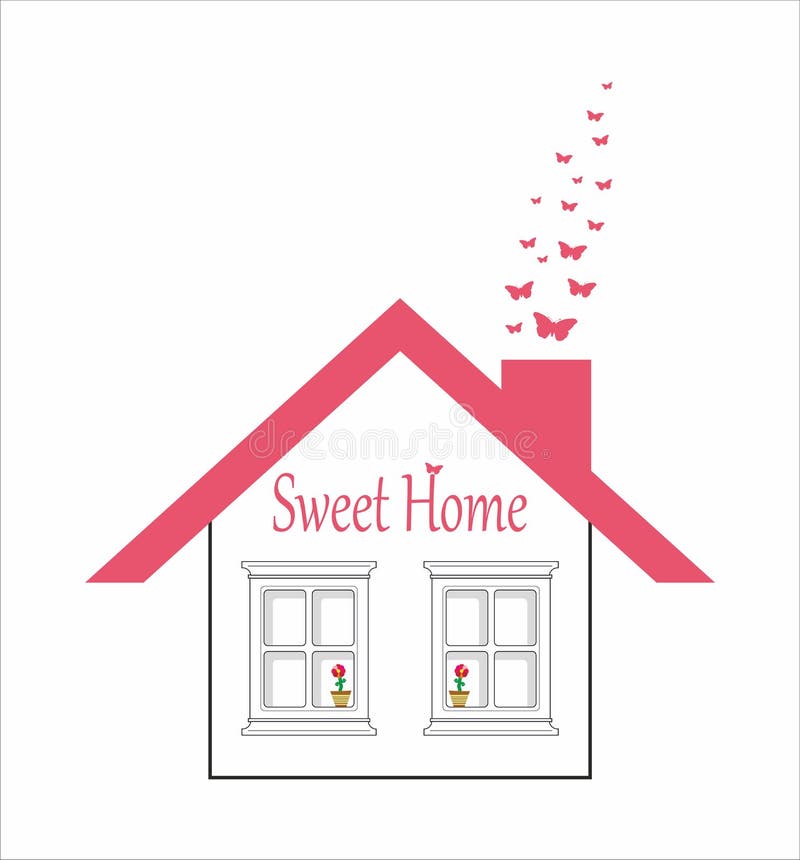 Cute house - sweet home stock vector. Illustration of decorative - 69731948