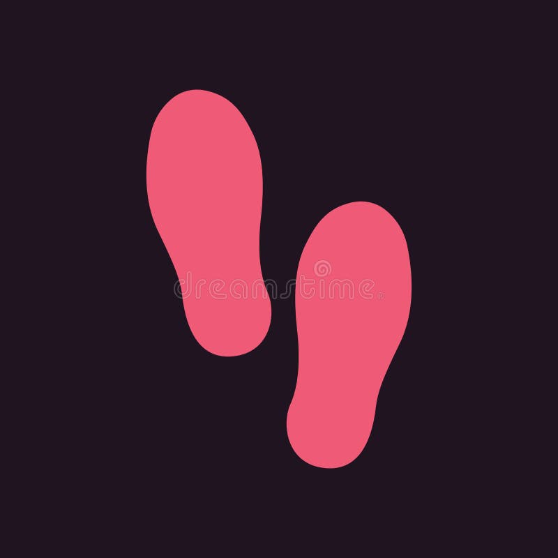 Cute Human Footprints. Vector Footprint Silhouette Set in Cartoon Style ...