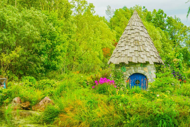 Cute hut in the woods stock image. Image of house, forest - 235379351