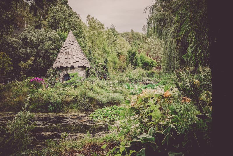 Cute hut in the woods stock photo. Image of triangle - 235381110