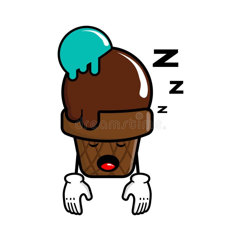 Tired ice cream cartoon stock illustration. Illustration of tired ...