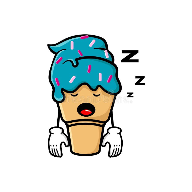Tired ice cream cartoon stock illustration. Illustration of weary ...