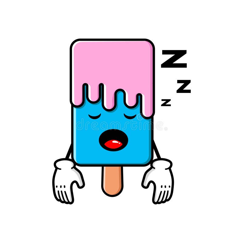 Cute Ice Cream Cartoon Mascot Character Stock Vector - Illustration of ...