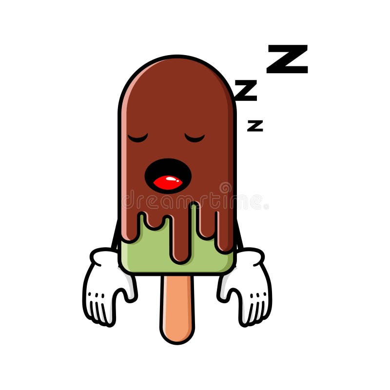 Tired ice cream cartoon stock illustration. Illustration of weary ...