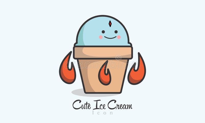Cute Ice Cream Icon stock illustration. Illustration of fast - 103041145
