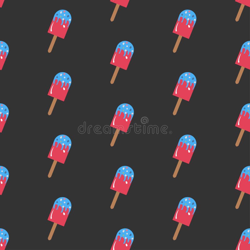 Cute Ice cream pattern stock illustration. Illustration of dessert ...