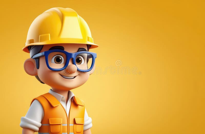 Cute Illustrated Kid Dreaming To Be Construction Worker. Child in ...