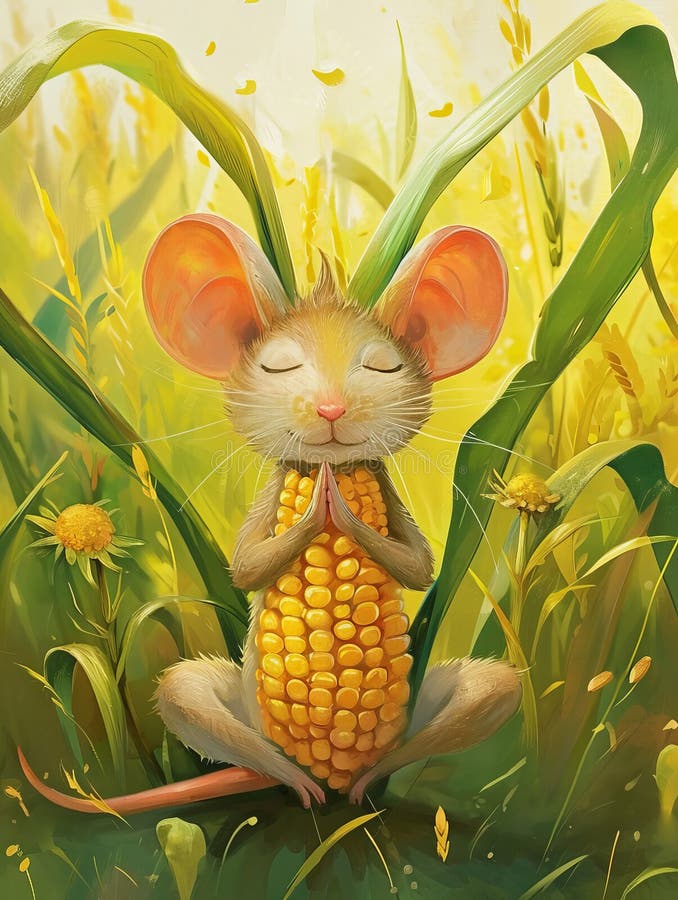 Corn mouse in field stock illustration. Illustration of corn - 302986512