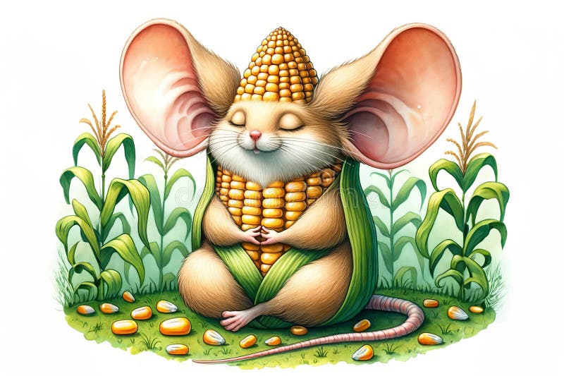 Corn mouse in field stock illustration. Illustration of rodent - 302986973