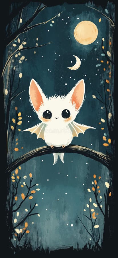 Cute Illustration of a Bat. Cute Bat Greeting Card Stock Illustration ...