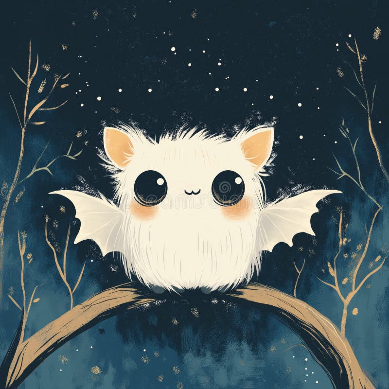 Cute Illustration of a Bat. Cute Bat Greeting Card Stock Illustration ...