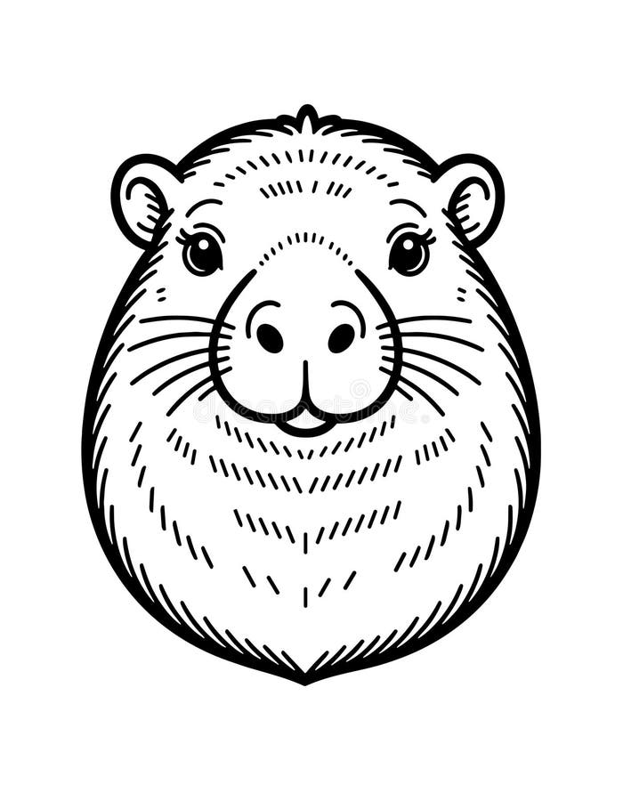 Cute Capybara Head Face Wildlife Animal Illustration Stock Illustration ...