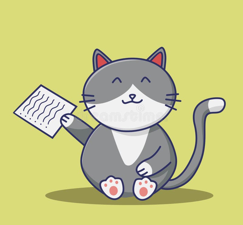 Cute Cat Notes. Animal Cartoon Flat Style Icon Premium Vector Stock ...